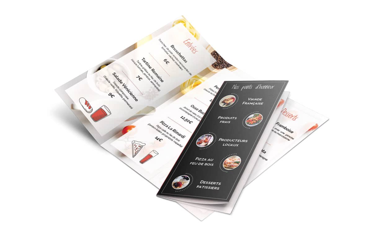 Dépliant design pour restaurant - Air Dezign - Agence de communication